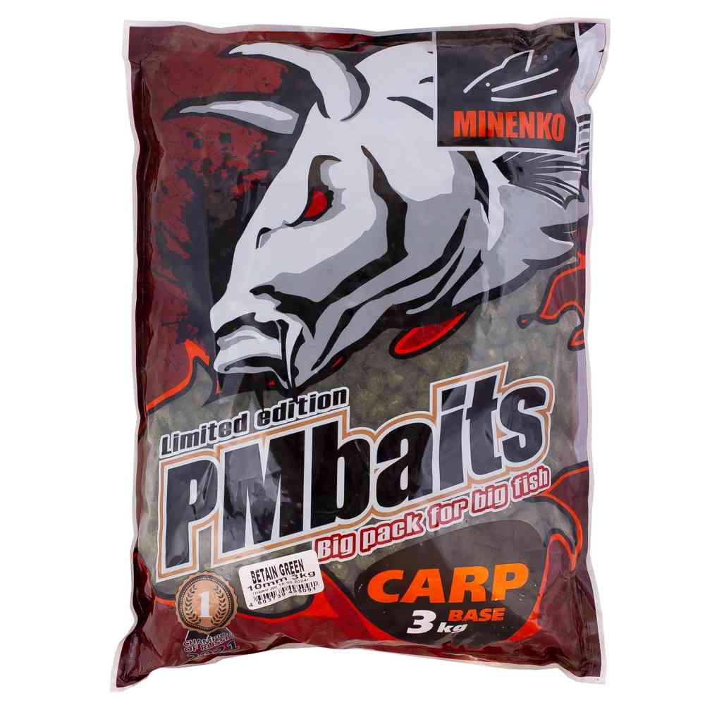Пеллетс MINENKO Betain Green 10мм (3кг) купить в рыболовном интернет-магазине «MINENKO»