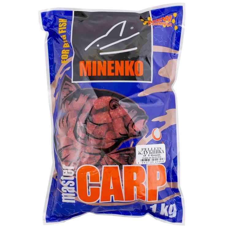 Пеллетс MINENKO Master Carp Клубника 14мм - интернет-магазин «MINENKO»