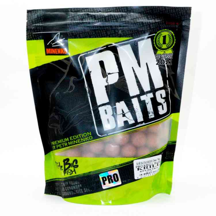 Бойлы пылящие MINENKO (Креветка) PRO KRILL 20мм (Zip-lock) - интернет-магазин «MINENKO»