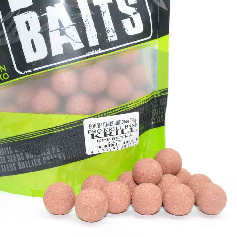 Бойлы пылящие MINENKO (Креветка) PRO KRILL 20мм (Zip-lock) - интернет-магазин «MINENKO»