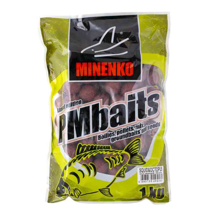 Бойлы пылящие MINENKO Squid & Octopus 26мм (1кг) купить в рыболовном интернет-магазине «MINENKO»